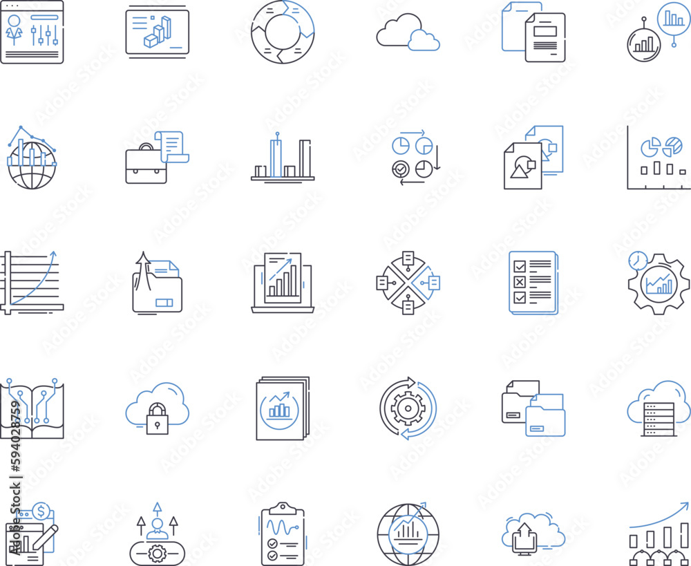 Content and marketing line icons collection. Strategy, Engagement, Conversion, Traffic ...