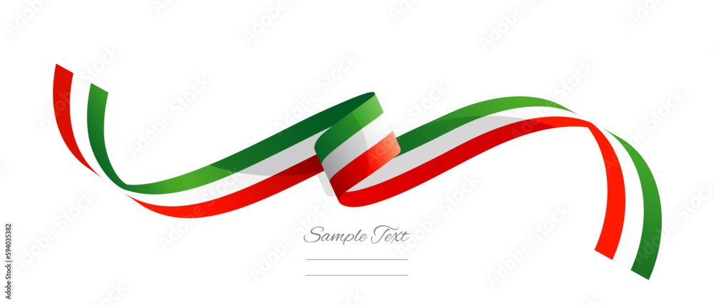 Italian flag ribbon vector illustration. Italy flag ribbon on abstract ...