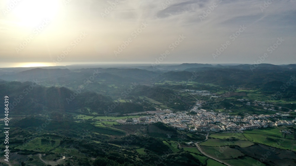 abbaye et église au sommet du monte toro sur l'île de Minorque aux ...