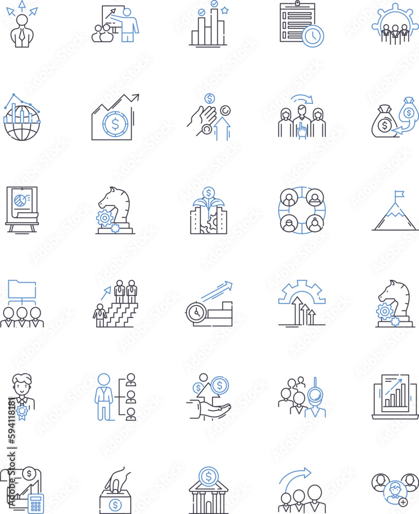 Task completion line icons collection. Efficiency, Productivity ...