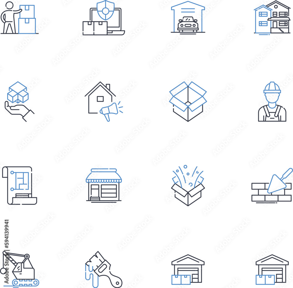 Vector de Stock Structural design line icons collection. Stability ...