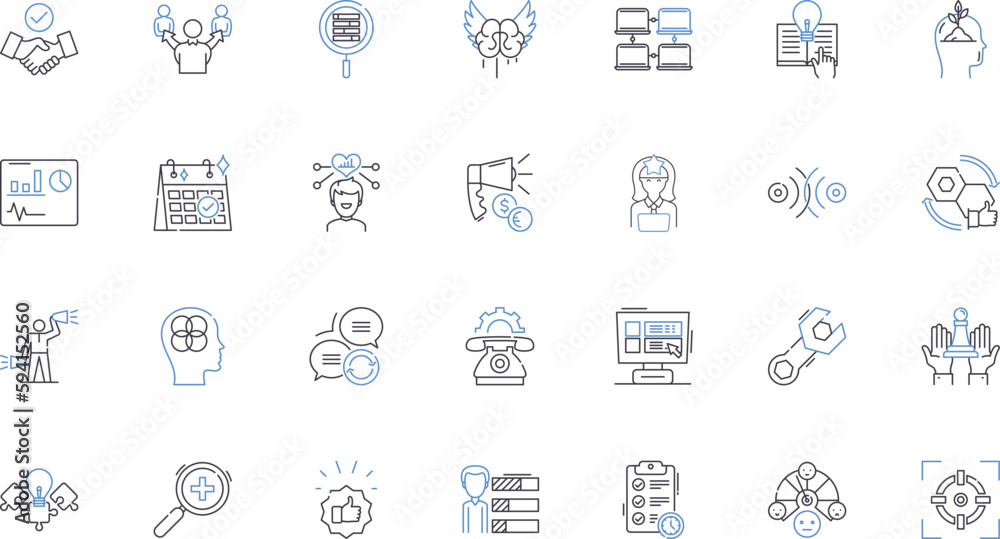 Collaborative effort line icons collection. Synergy, Partnership ...