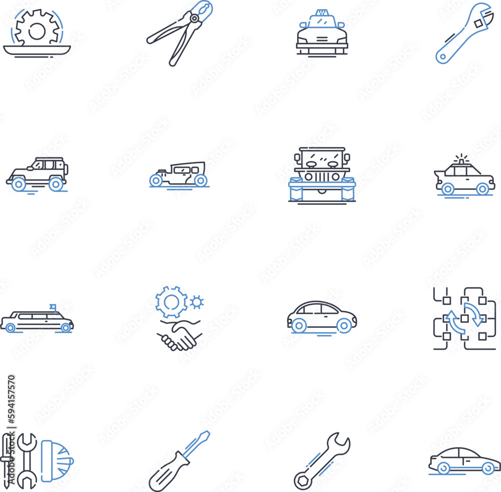 Communication center line icons collection. Hub, Nerve center, Nexus ...