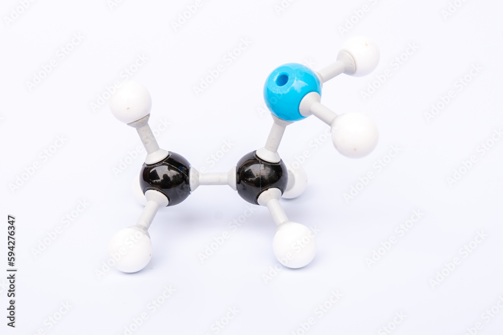 Ethanamine molecular structure isolated on white background. Chemical ...