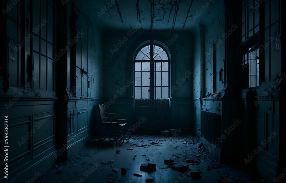 building, old, abandoned, interior, light, corridor, room, dark, house ...