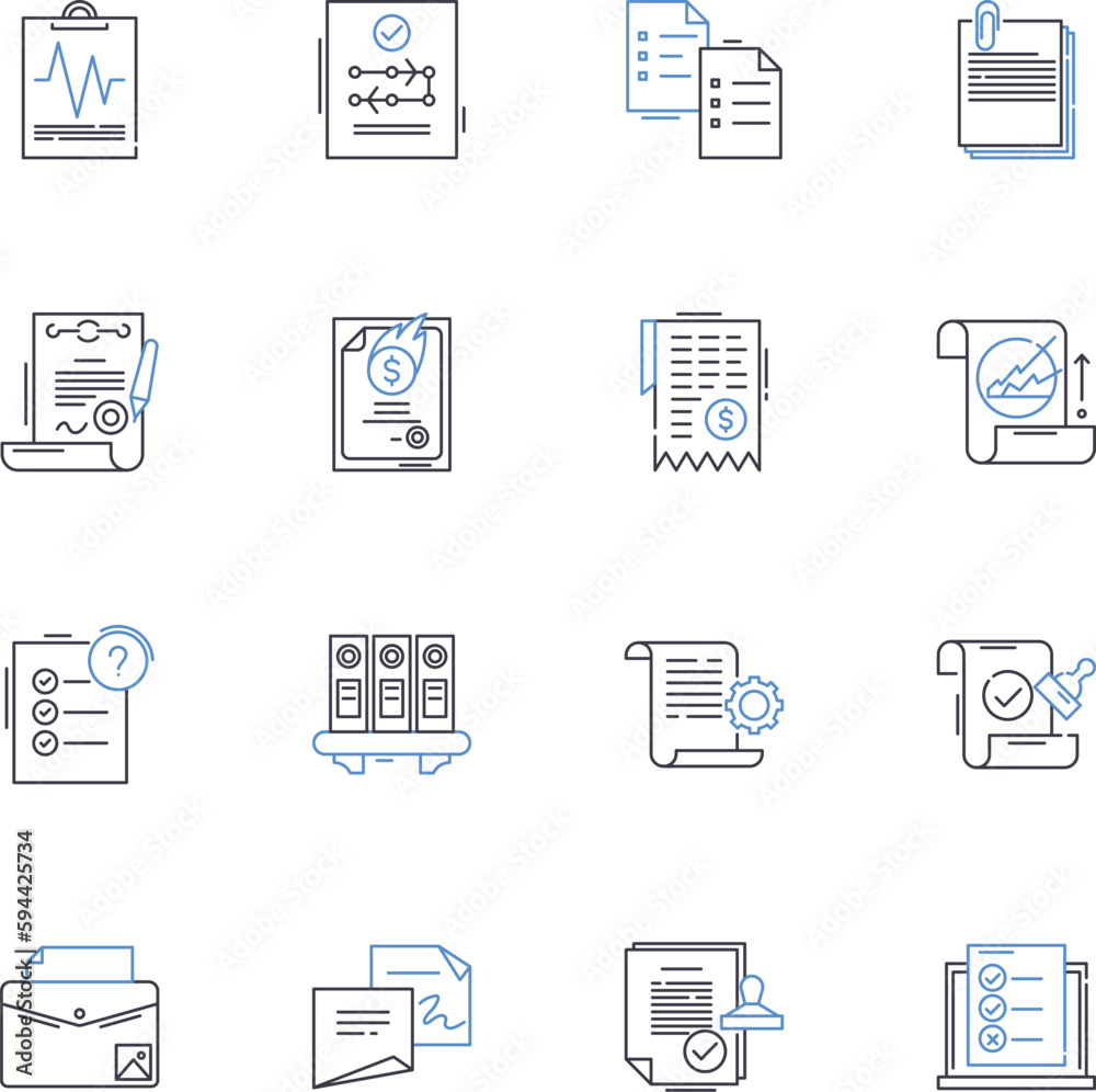 Vector de Stock Profiles line icons collection. Bio, Personality ...