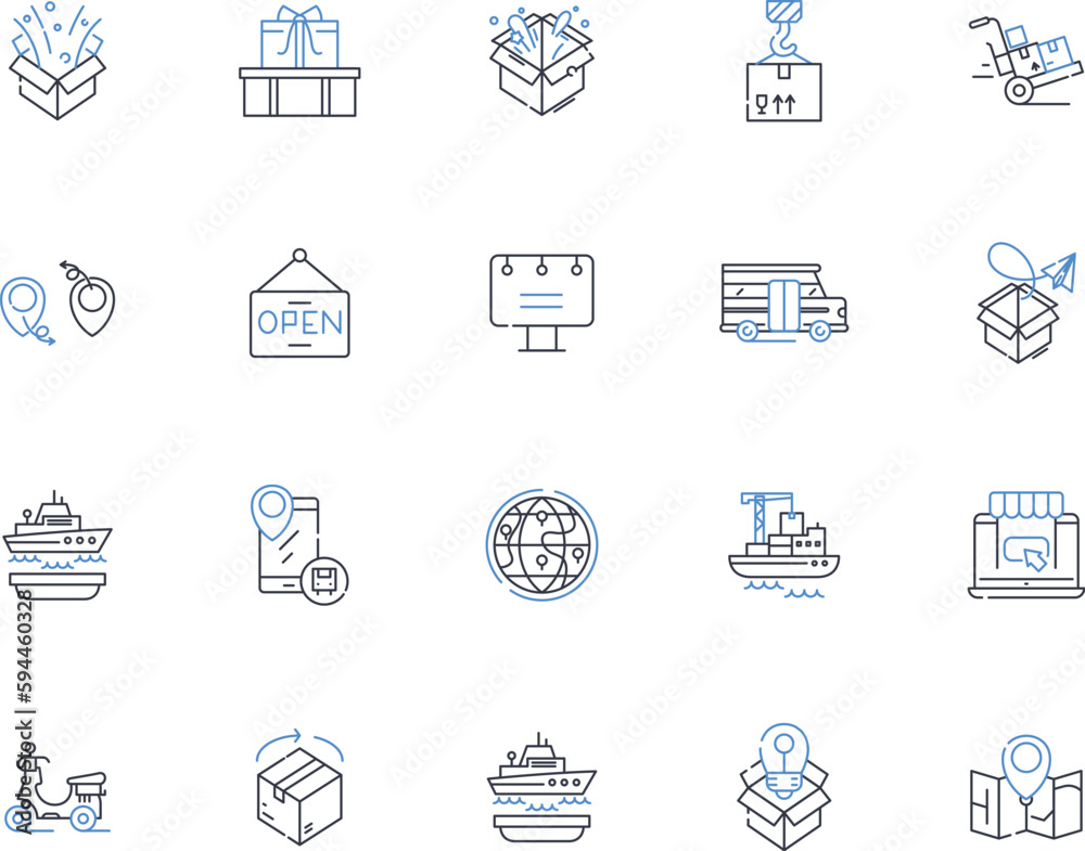 Business continuity line icons collection. Contingency, Disaster, Risk ...
