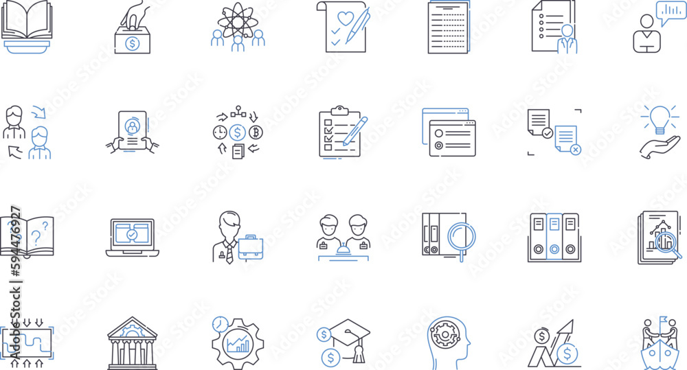 Vetor Trade proceeds line icons collection. Commerce, Exports, Imports ...