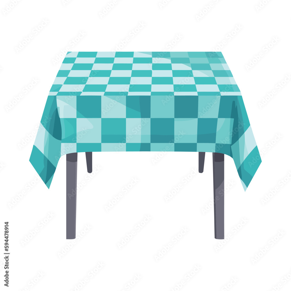 Checkered pattern tablecloth to picnic table Stock Vector | Adobe Stock