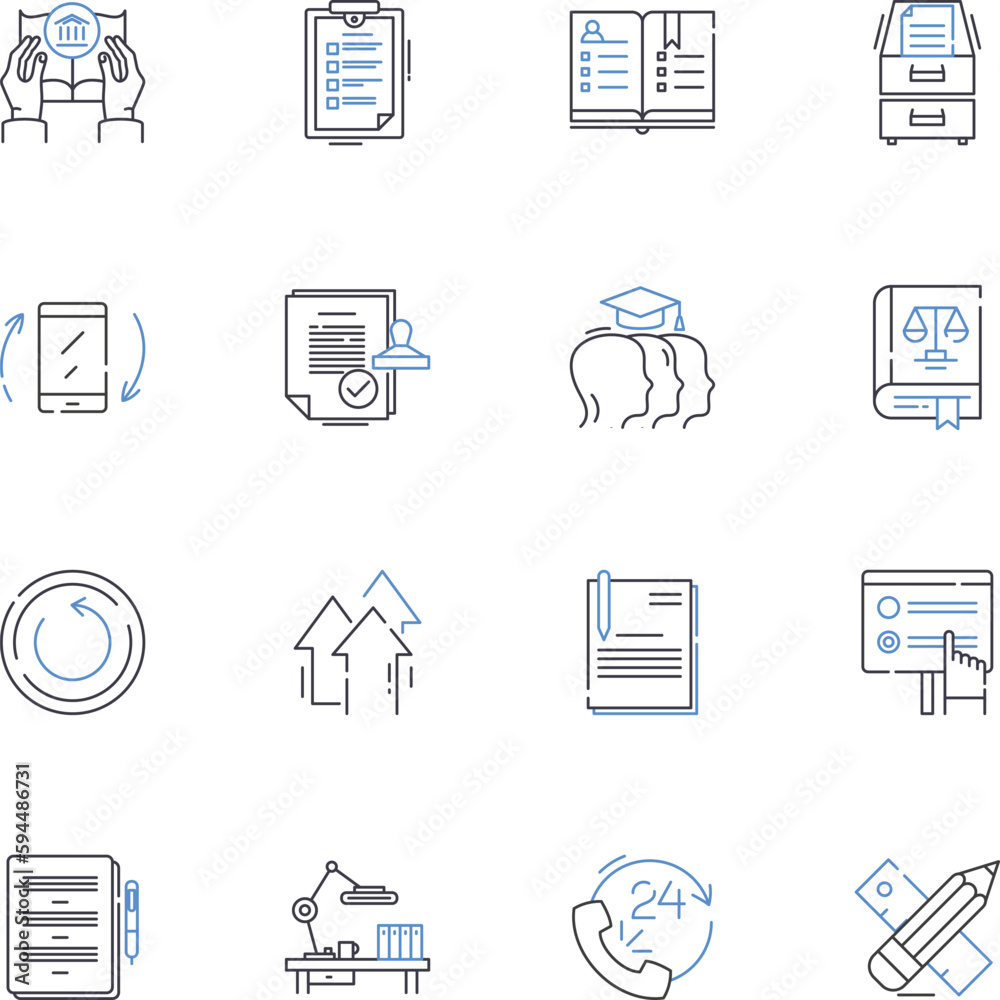 Project planning line icons collection. Schedule, Milests, Timeline ...
