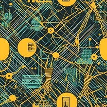 Teal & Yellow Circle Pattern Free Stock Photo - Public Domain Pictures