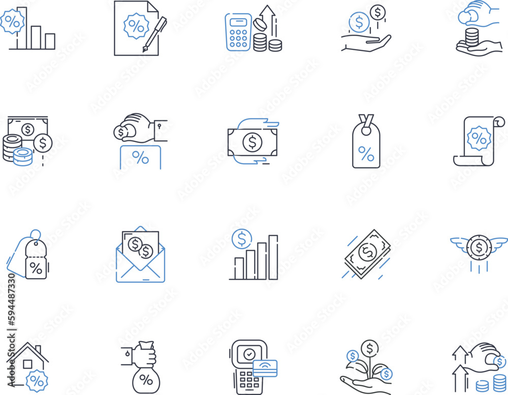 Growth framework line icons collection. Development, Strategy ...