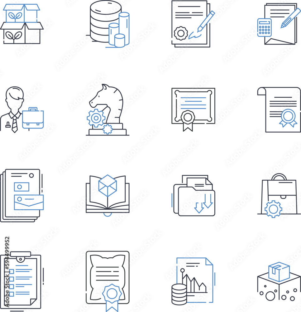 Vector de Stock Communication flow line icons collection. Dynamics ...