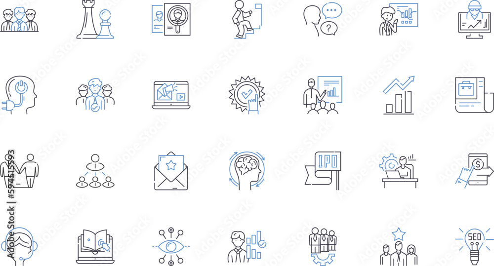 Data Analysis Line Icons Collection Statistics Modeling Visualization Insights Reports