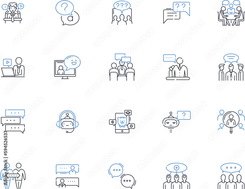 Examining and feedbacks line icons collection. Assessment, Evaluation, Review, Analysis ...
