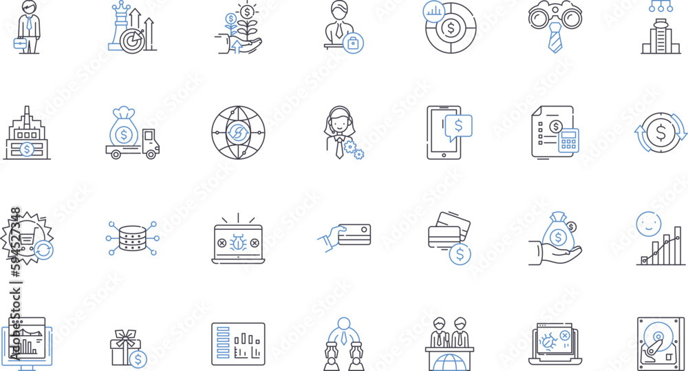 Joint venture line icons collection. Partnership, Collaboration ...