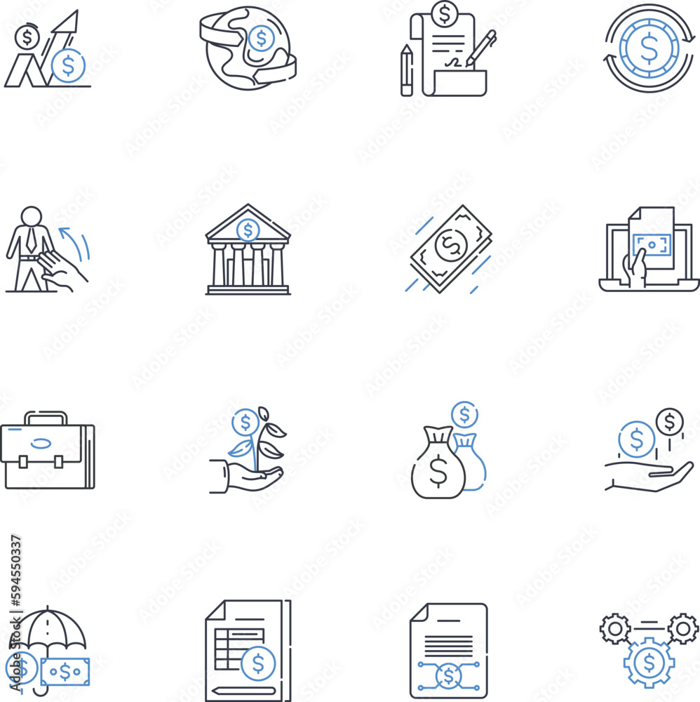 Liability line icons collection. Responsibility, Risk, Accountable ...