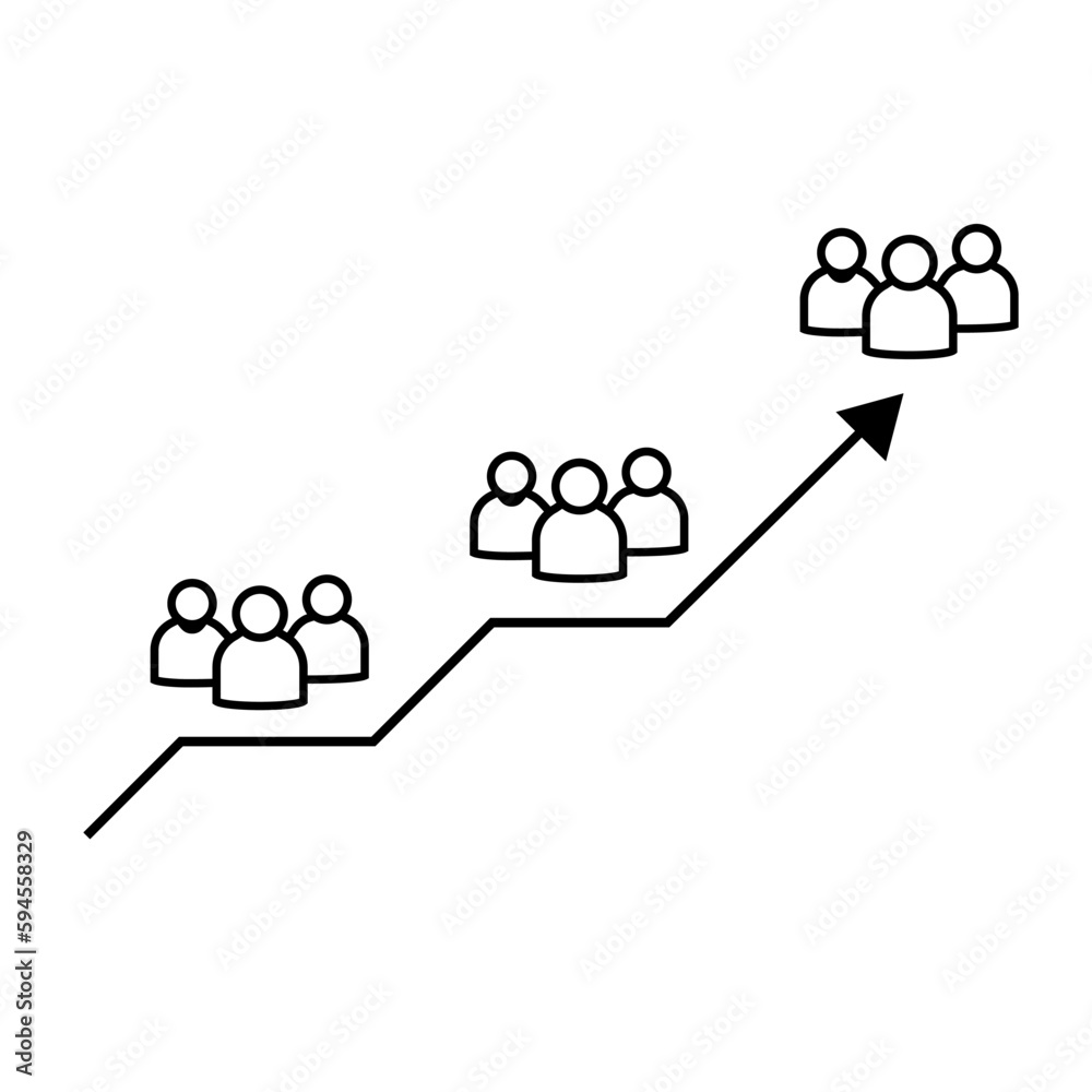 Team growth icon vector set. development illustration sign collection ...