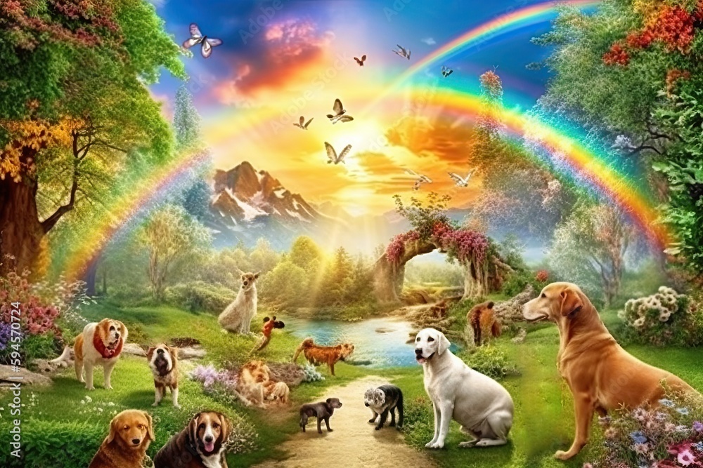 This is a pet's dream world with a beautiful Eden garden filled with ...
