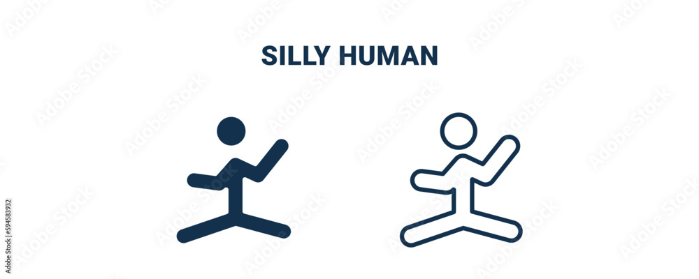 silly human icon. Outline and filled silly human icon from feeling and ...