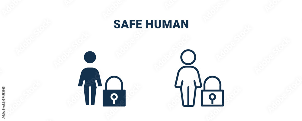 safe human icon. Outline and filled safe human icon from feeling and ...