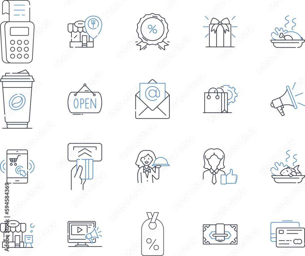 Corner store line icons collection. Convenient, Local, Necessity ...