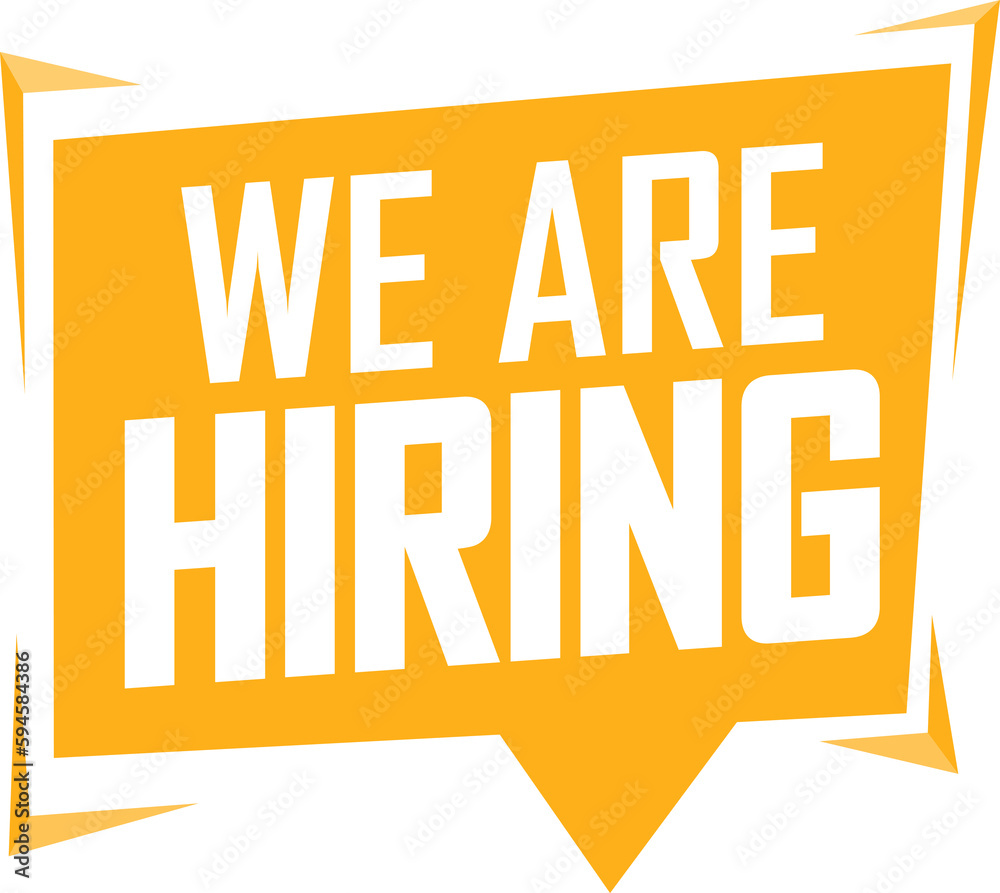We are Hiring Now, banner on transparent background. PNG illustration ...