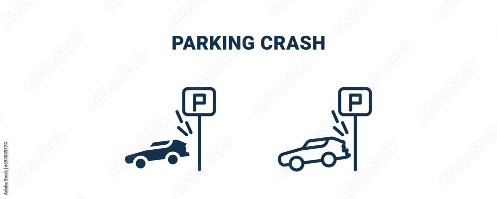 parking crash icon. Outline and filled parking crash icon from ...