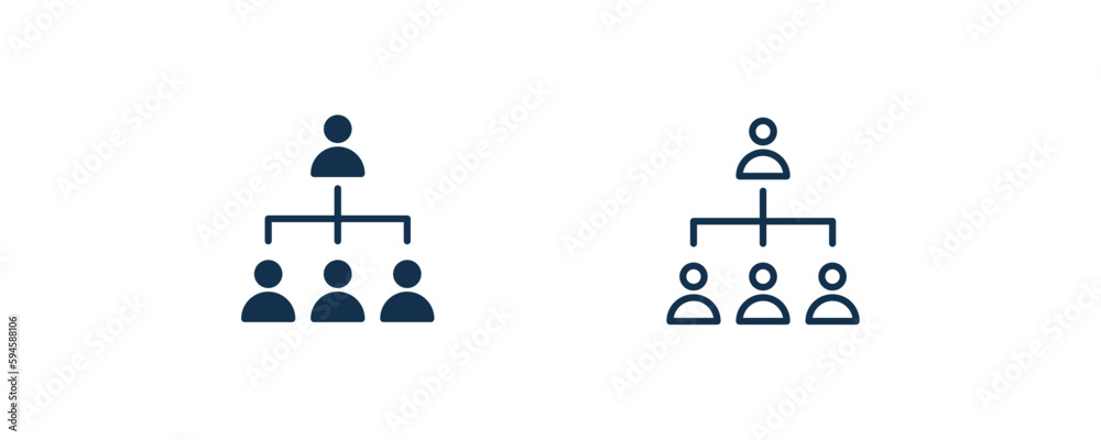 Image vectorielle Stock hierarchy structure icon.Outline and filled hierarchy structure icon ...