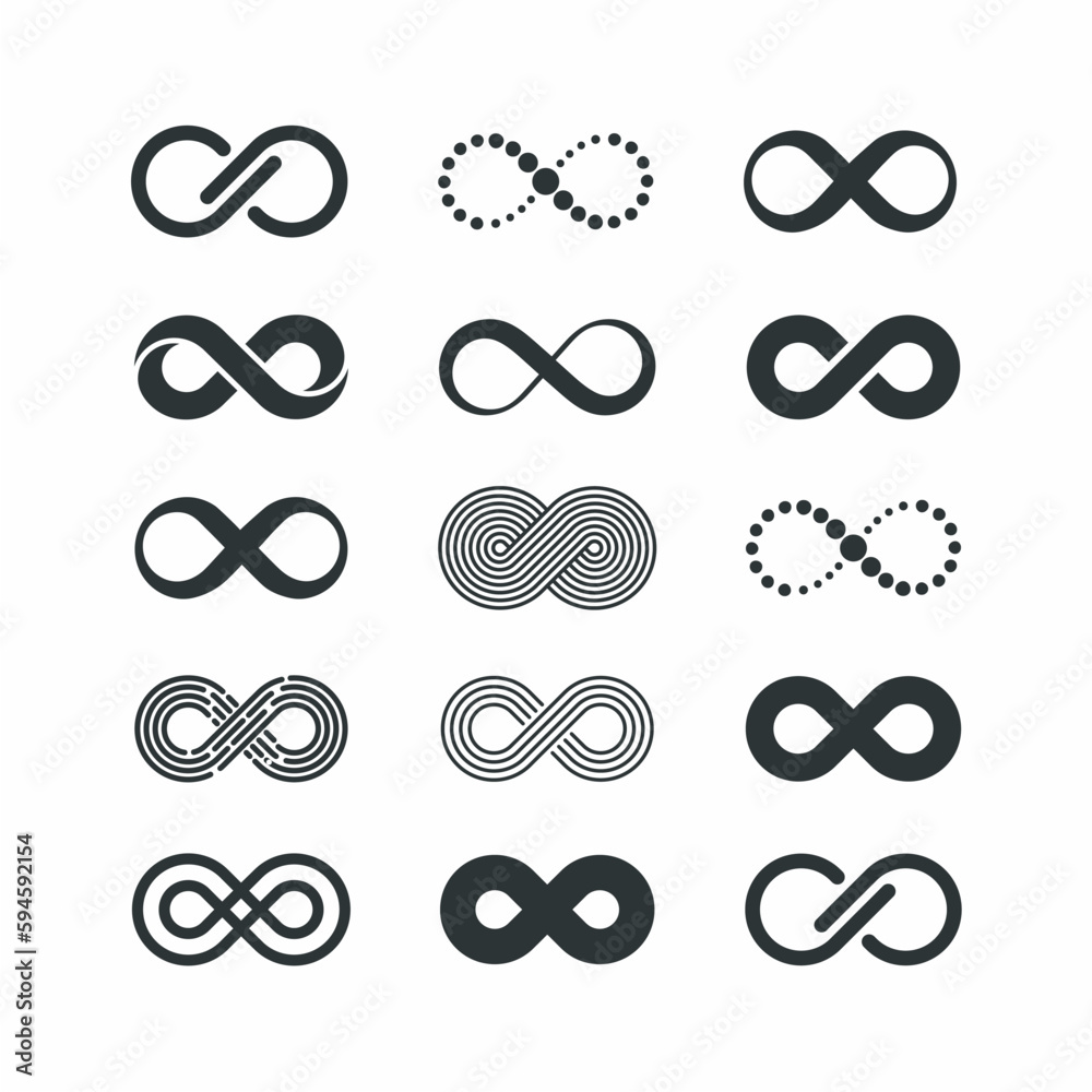 set of infinity logo vector icon Stock Vector | Adobe Stock