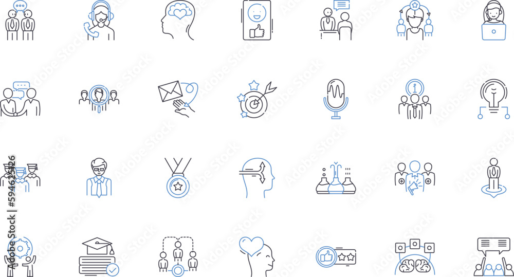 Strategic growth line icons collection. Expansion, Development ...