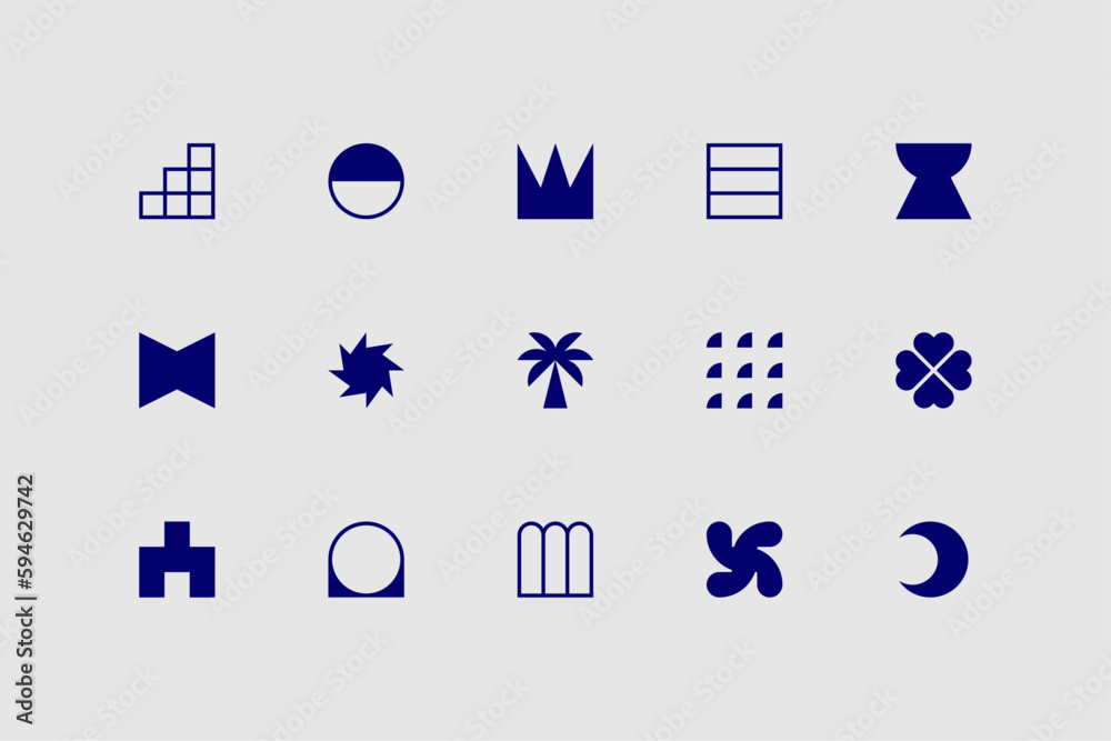 Symbols set. Abstract and basic shapes. Geometric forms. Minimalist ...