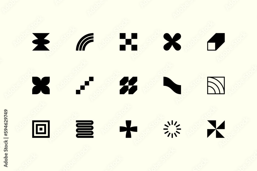 Symbols set. Abstract and basic shapes. Geometric forms. Minimalist ...
