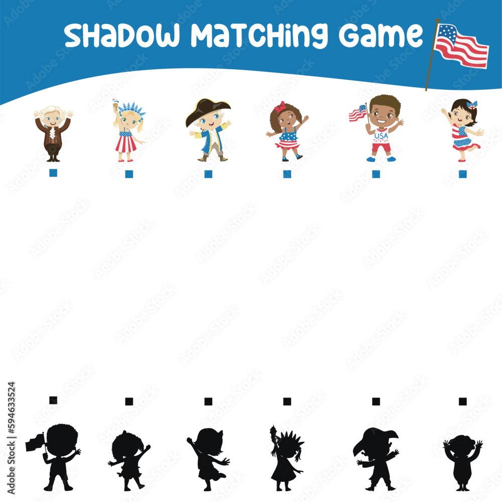 Find the correct shadow. Matching shadow game for children with the ...
