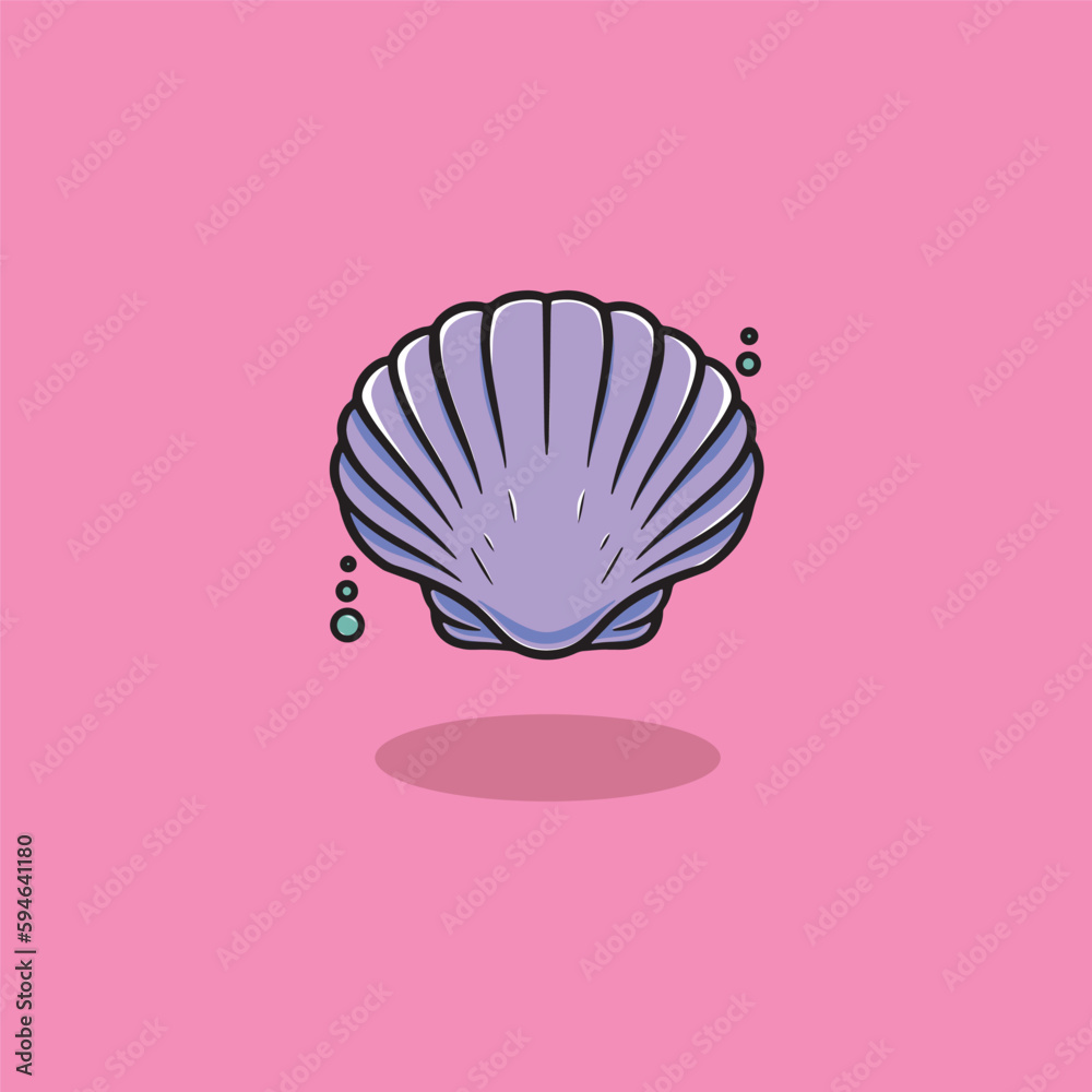 Simple clam shell icon cartoon illustration Stock Vector | Adobe Stock