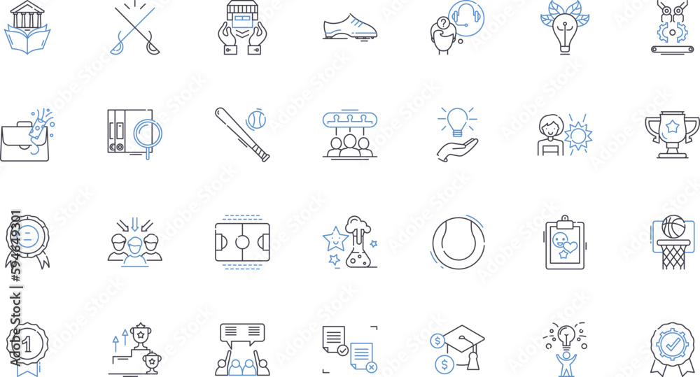 Extramural sports line icons collection. Competition, Endurance ...