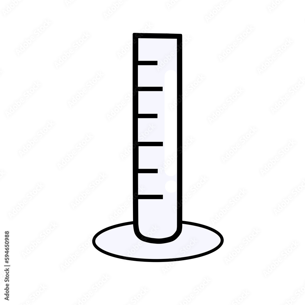 Measuring cylinder. PNG transparent, Cartoon style. A graduated ...