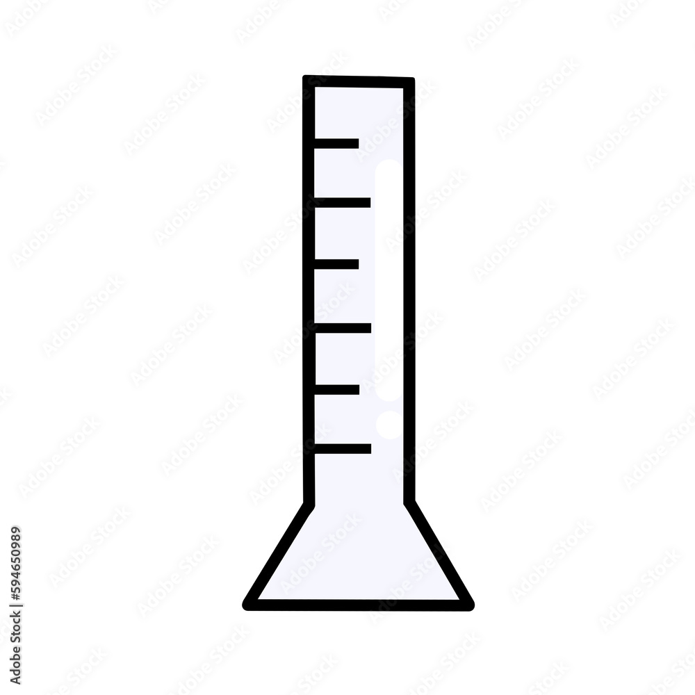 Measuring cylinder. PNG transparent, Cartoon style. A graduated ...