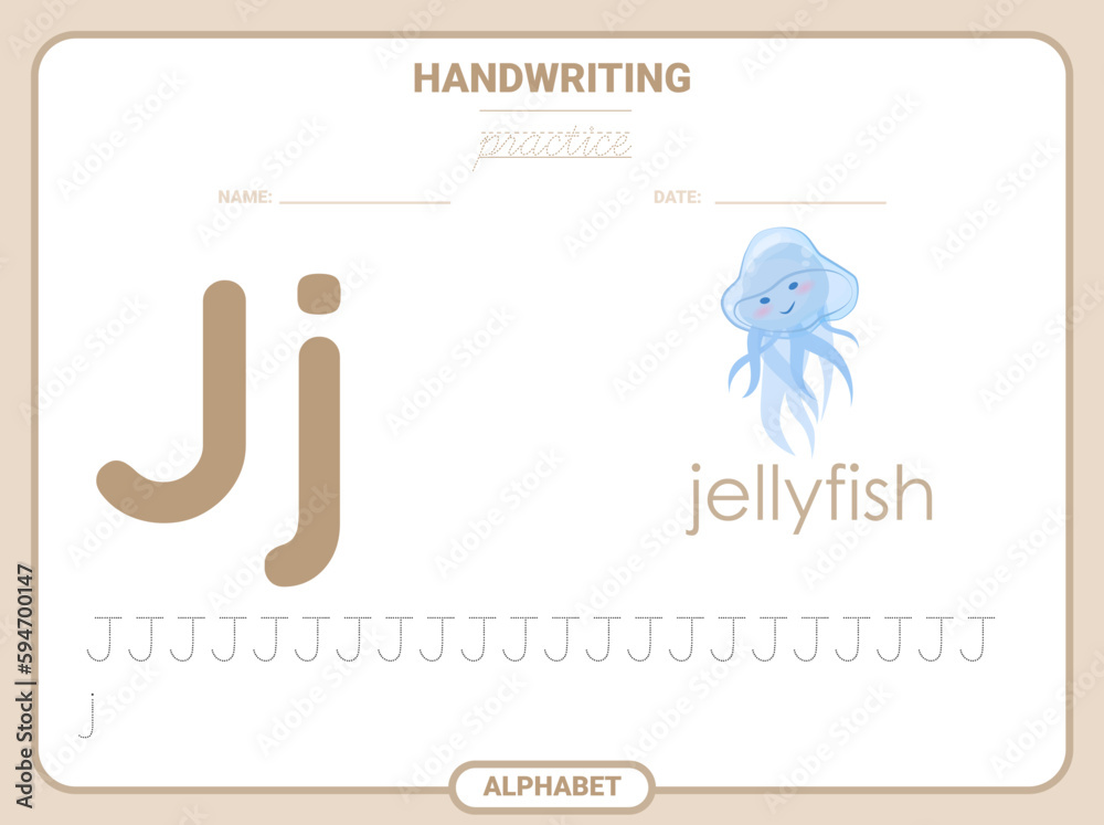 Alphabet tracing practice Letter J. Tracing practice worksheet ...