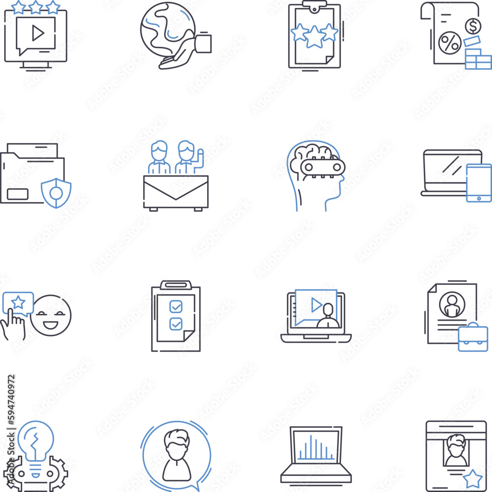 Reporting position line icons collection. Analytics, Data, Metrics ...