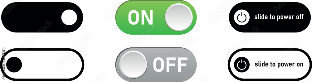 Vector de Stock Switch toggle button On Off vector isolated icon ...