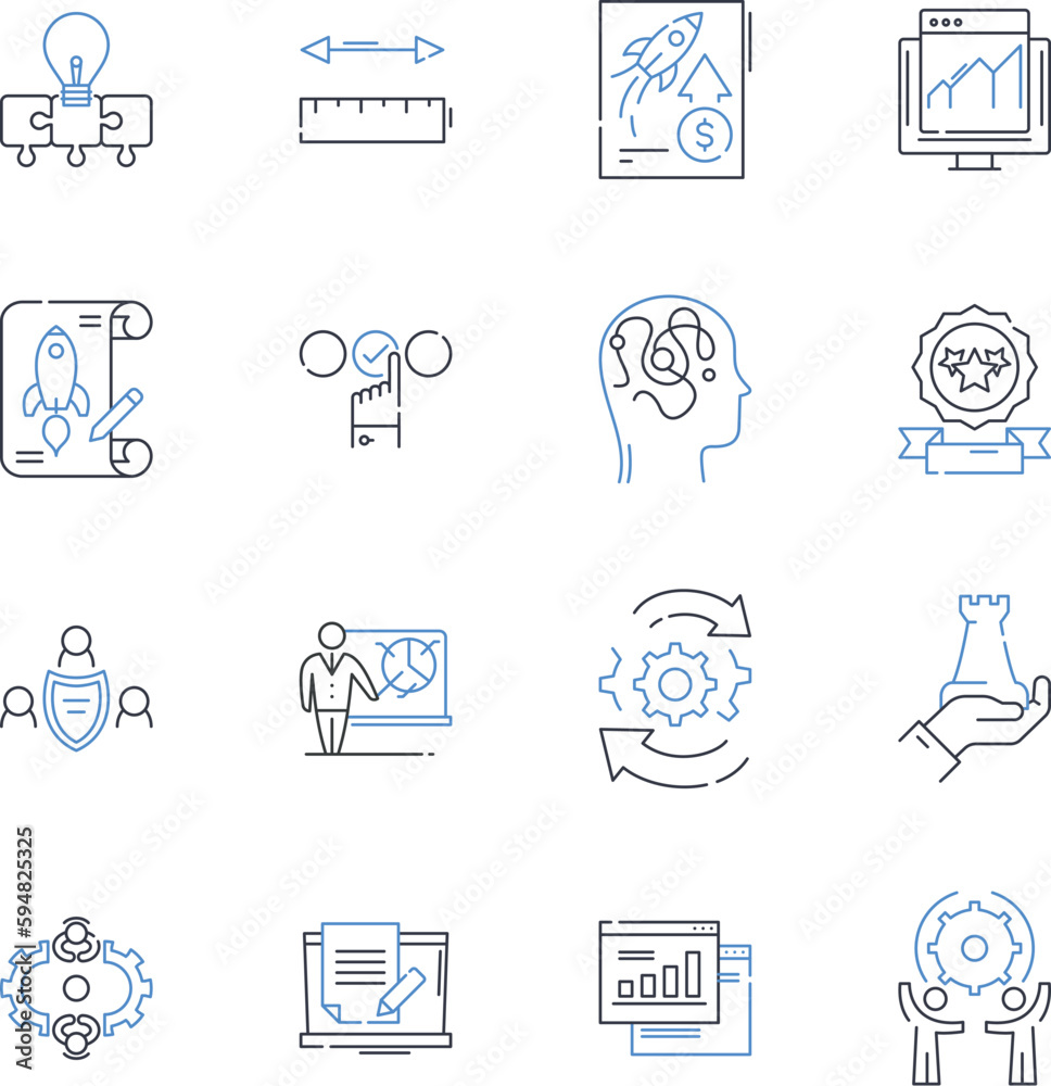 Team captains line icons collection. Leadership, Inspiration, Authority ...