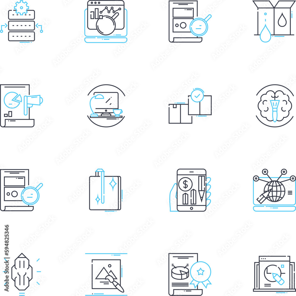 Data organization linear icons set. Categorization, Sorting ... Data organization linear icons set. Categorization, Sorting ...