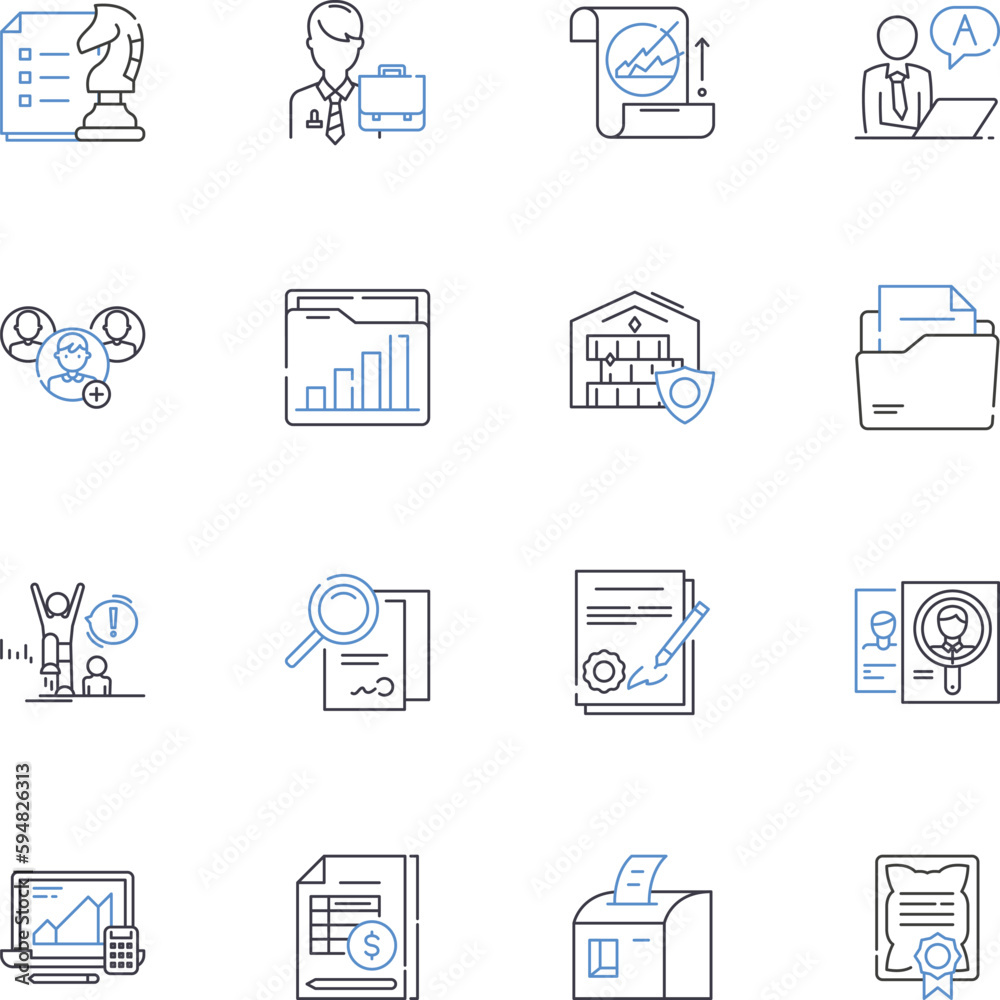 Standard operating procedures line icons collection. Protocols, Guidelines, Instructions ...