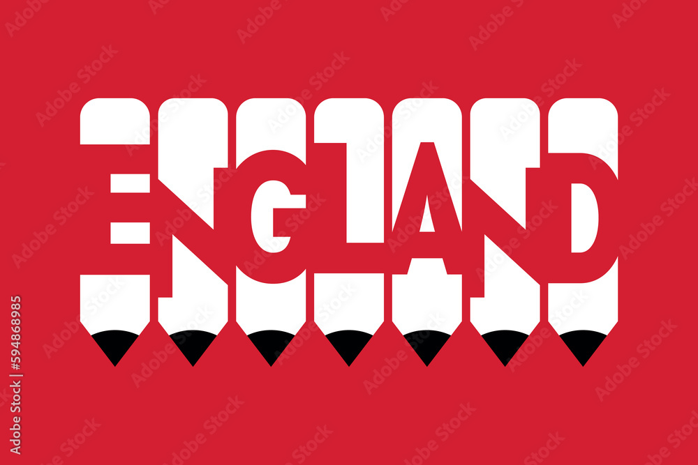 Vector de Stock England text with Pen symbol creative ideas design ...