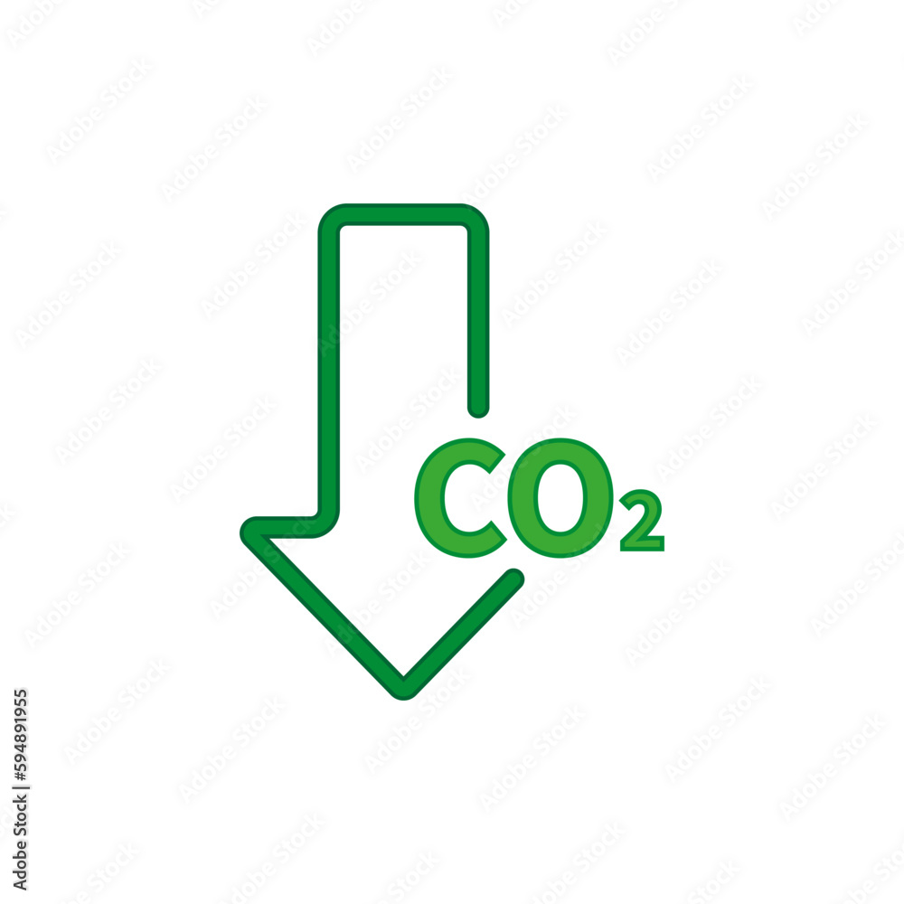 reducing CO2 emissions icon vector stop climate change sign for graphic ...
