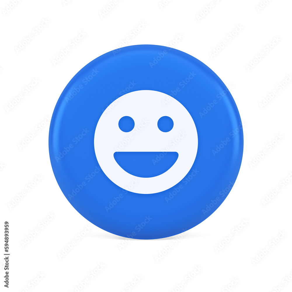Smiley emoticon comic face emoji button laughing social network ...