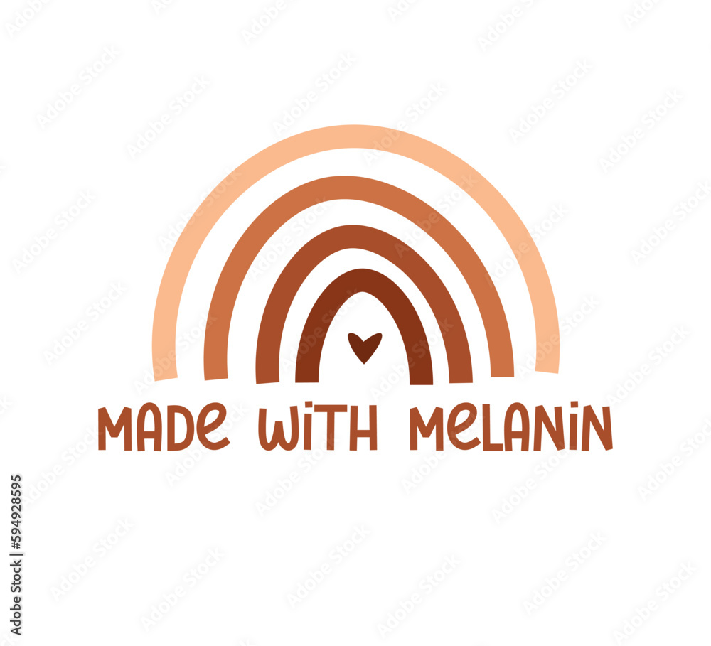 Melanin rainbow Svg. Made with Melanin Svg cut file. Vector ...