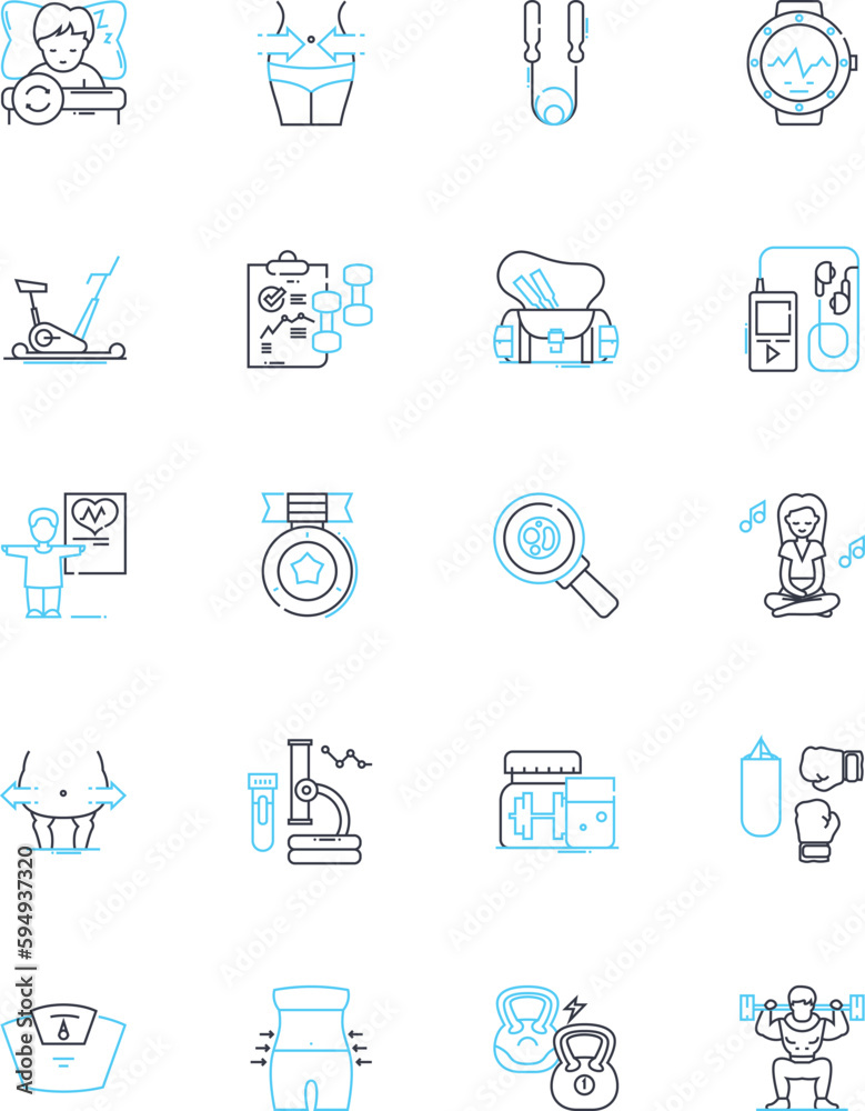 Sports medicine linear icons set. Treatment, Rehabilitation, Injury ...