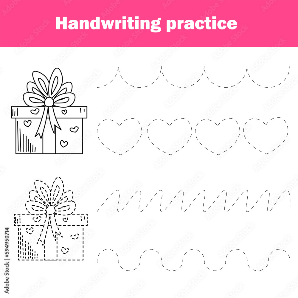 Handwriting practice sheet. Educational children game, printable ...